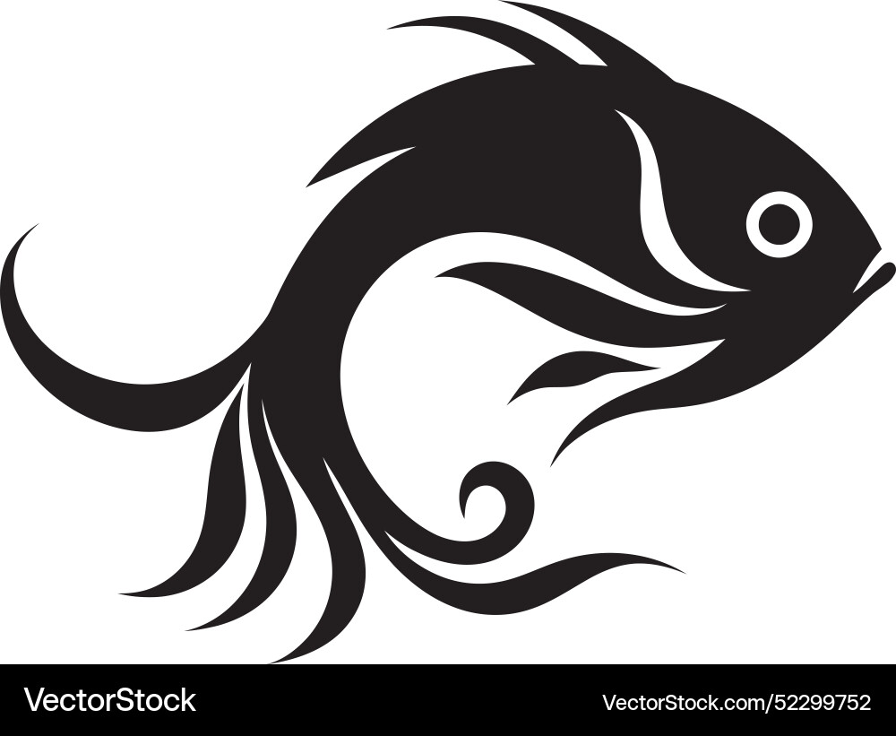 Elegance in shadows fish black collectiondeep sea Vector Image