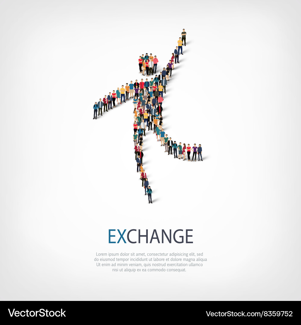 Exchange people sign 3d Royalty Free Vector Image