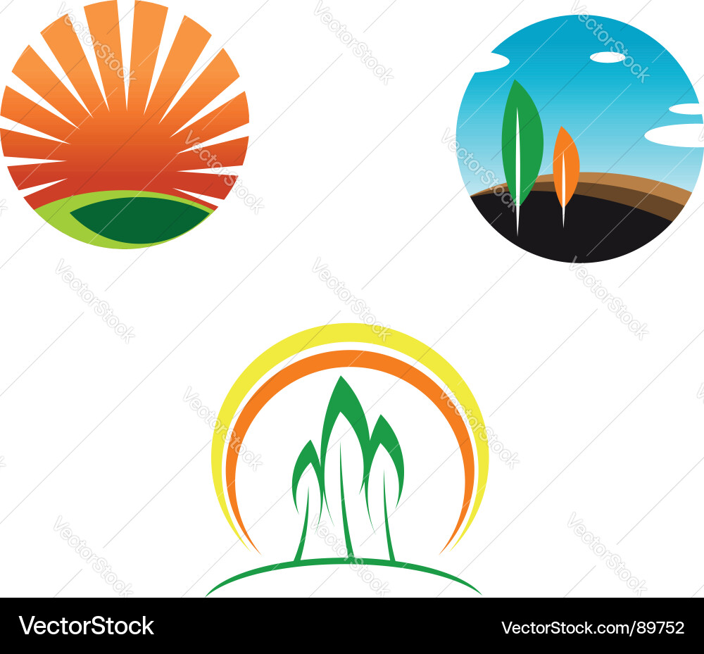 Nature icons Royalty Free Vector Image - VectorStock