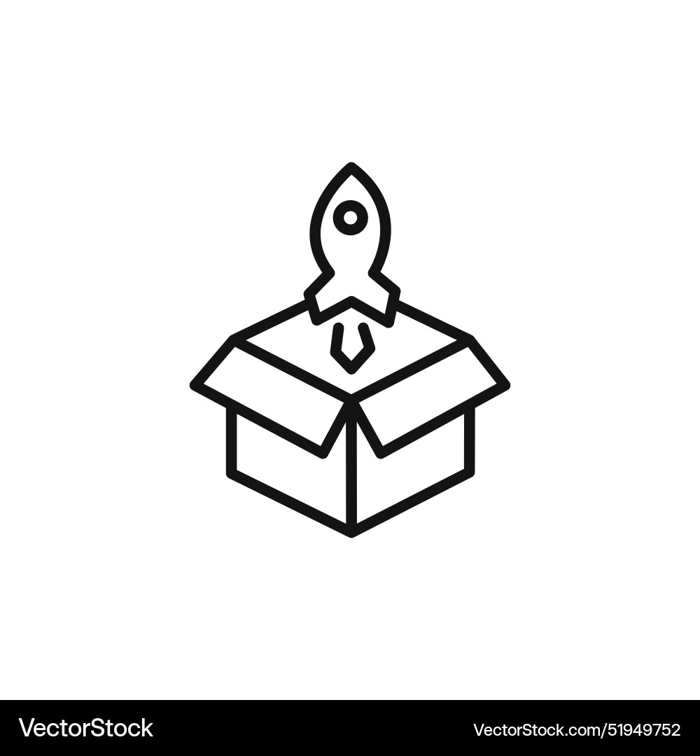 Product release logo sign outline Royalty Free Vector Image