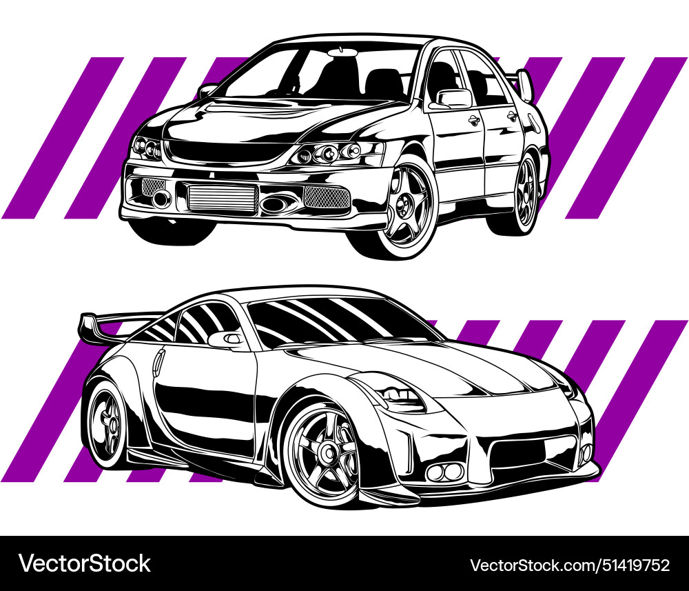 Race drift car Royalty Free Vector Image - VectorStock