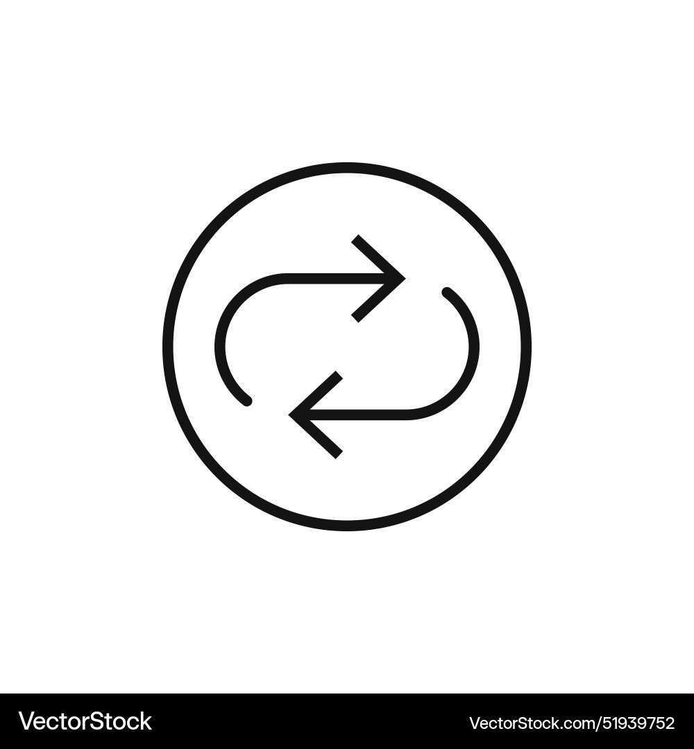 Repeat reload arrow icon logo sign outline Vector Image
