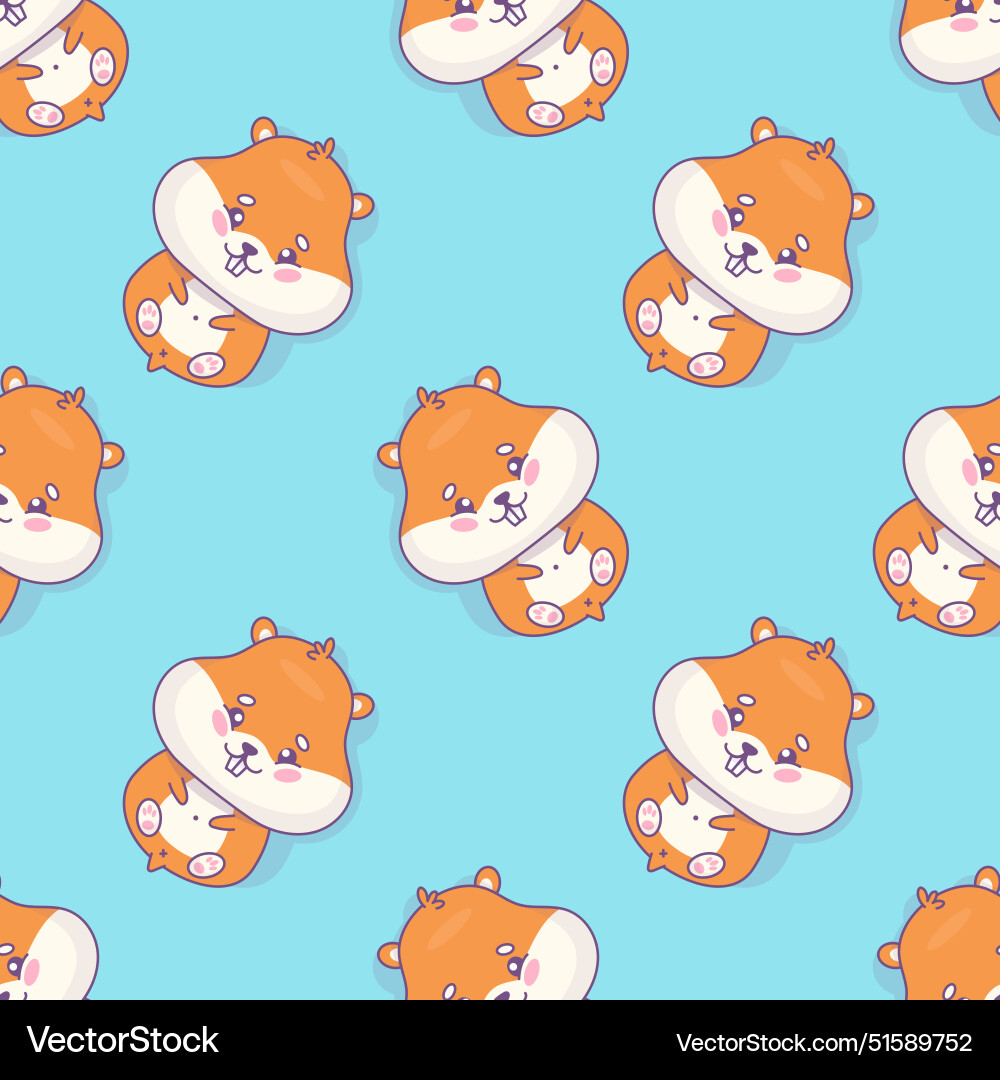 Seamless pattern cute hamster lying on his back Vector Image