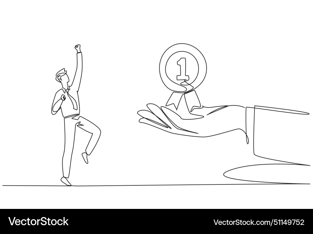 Single continuous line drawing businessman Vector Image