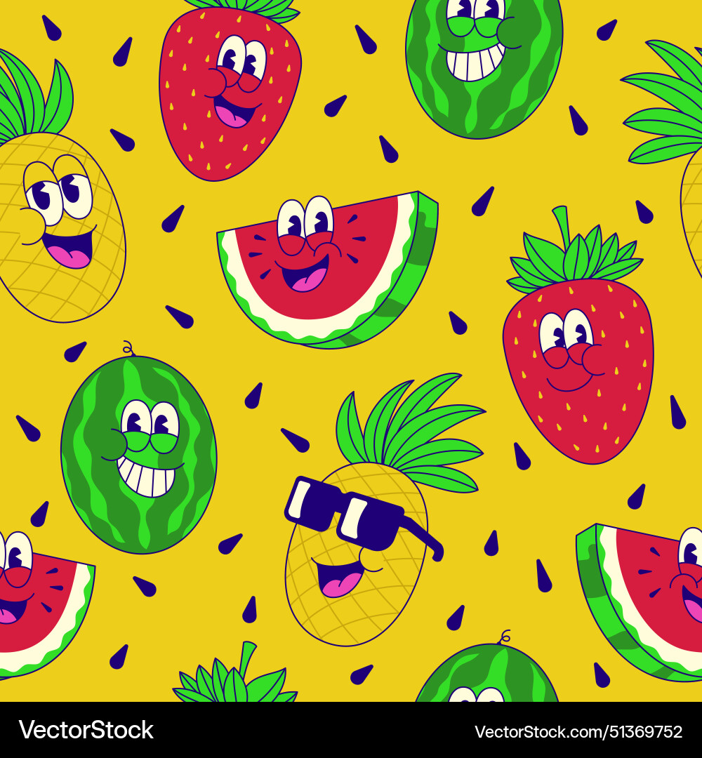 Summer fruit pattern design Royalty Free Vector Image