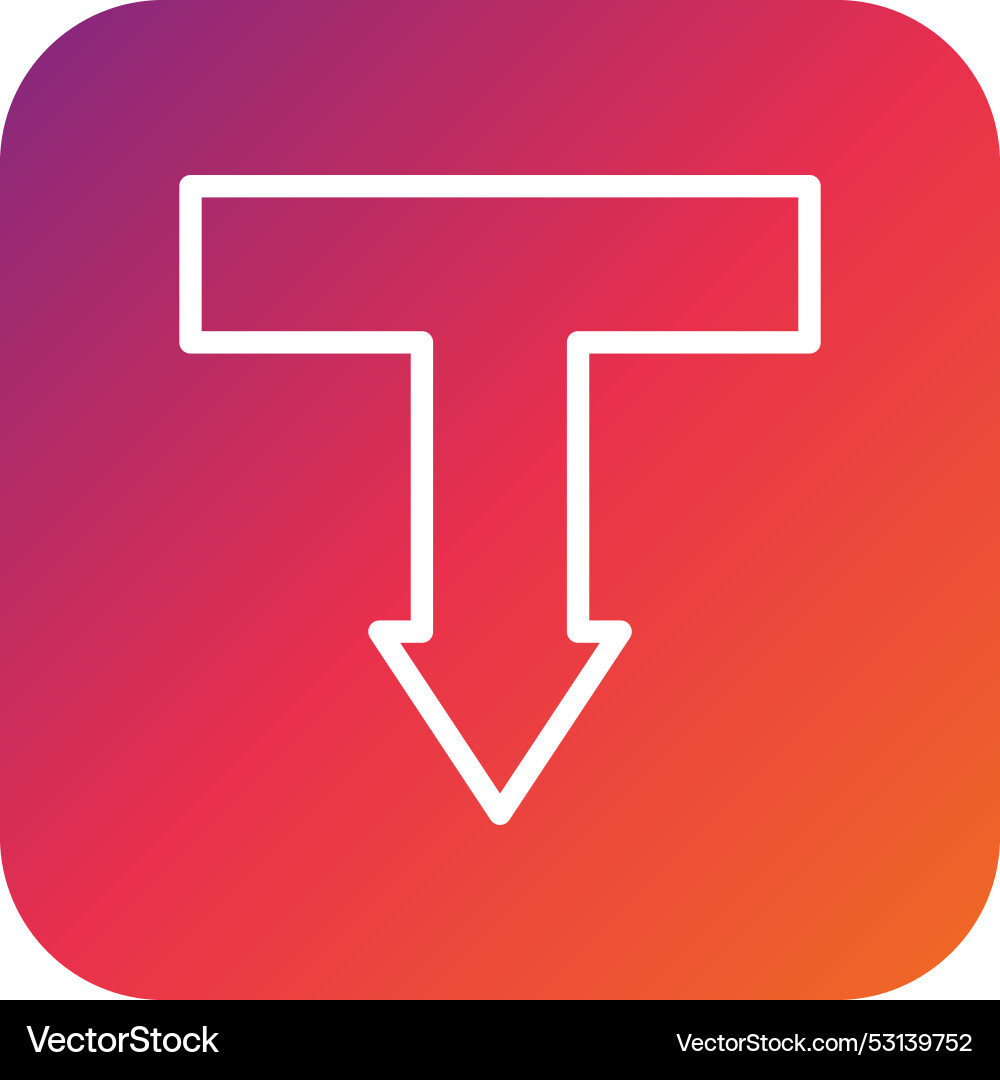 T junction icon design Royalty Free Vector Image
