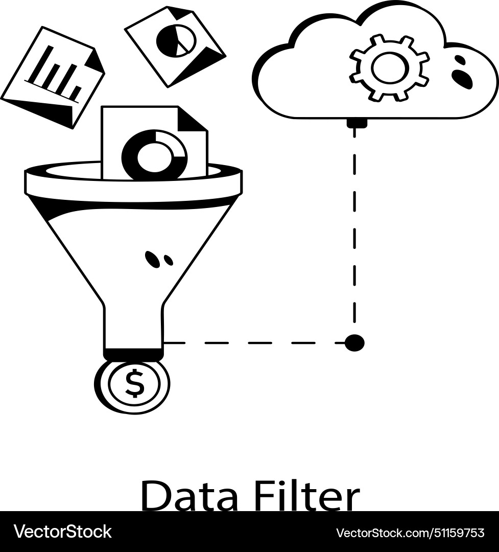 Data filter Royalty Free Vector Image - VectorStock