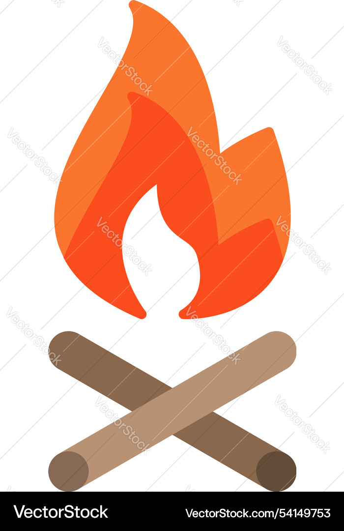 Fire flat icon design Royalty Free Vector Image