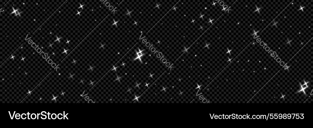 Light glitter effect with stars on transparent Vector Image