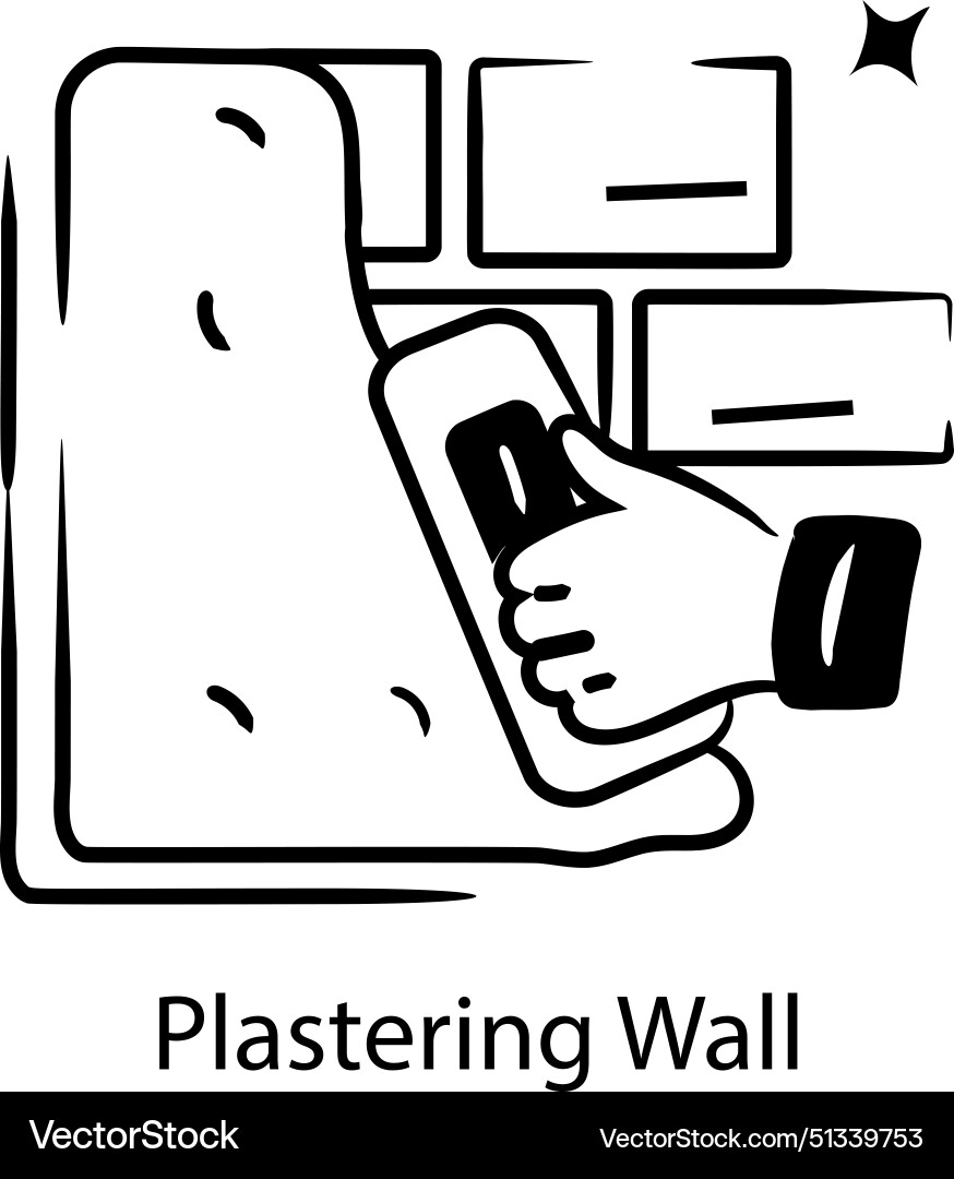 Plastering wall Royalty Free Vector Image - VectorStock