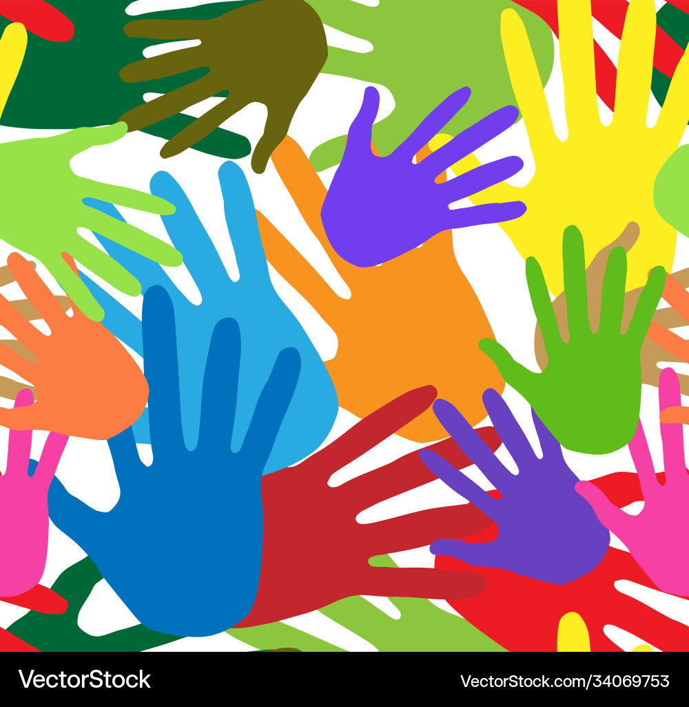 Seamless background multi-colored prints Vector Image