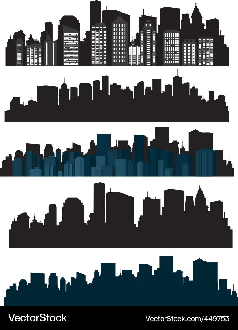 Silhouette cities Royalty Free Vector Image - VectorStock