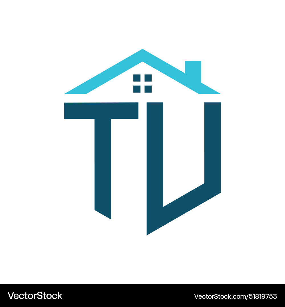 Tu house logo design template letter Royalty Free Vector