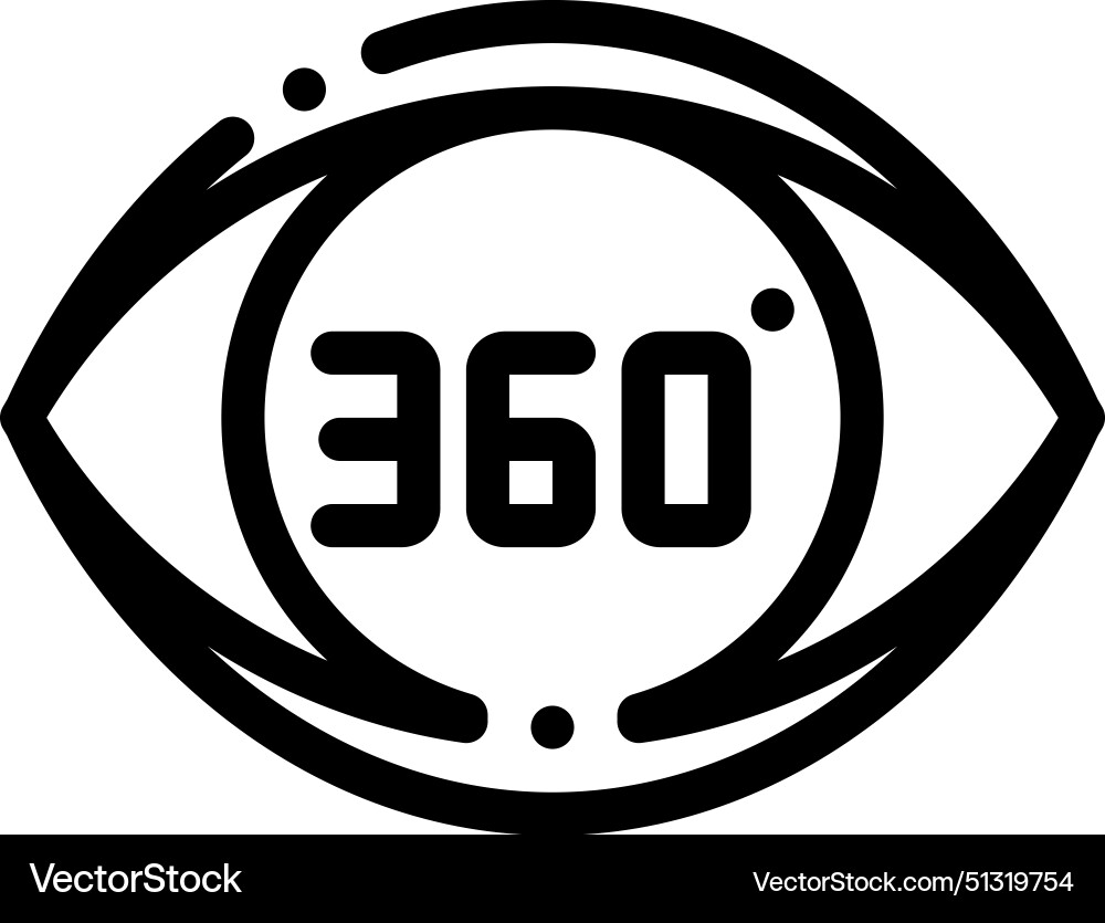 360 view icon thin linear style design isolated Vector Image