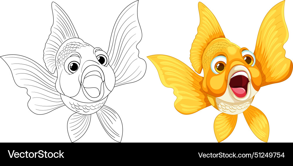 A vibrant expressive goldfish Royalty Free Vector Image