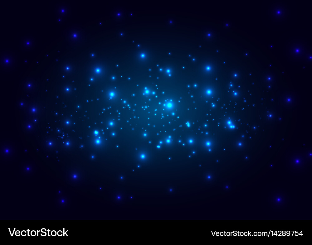 Abstract Space Background with Blue Sparks Vector Image