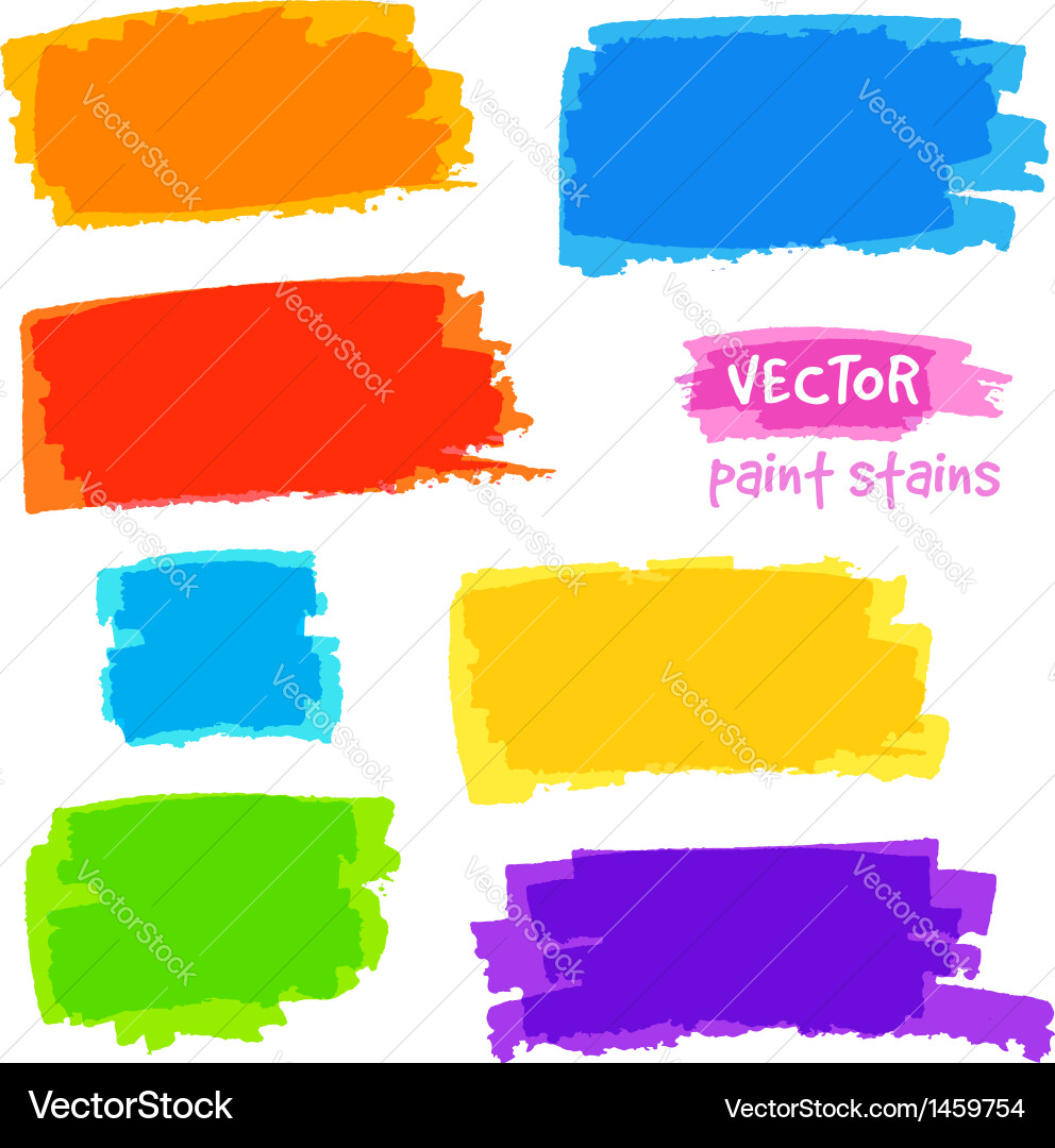 Bright rainbow colors pain spots set Royalty Free Vector