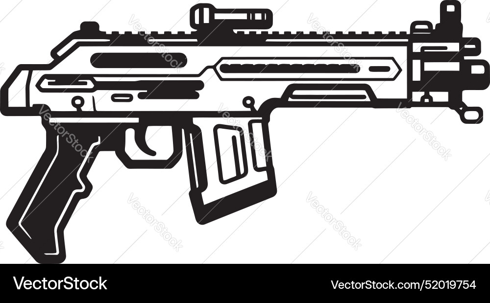 Cybernetic cannon weapon design techno blaster Vector Image
