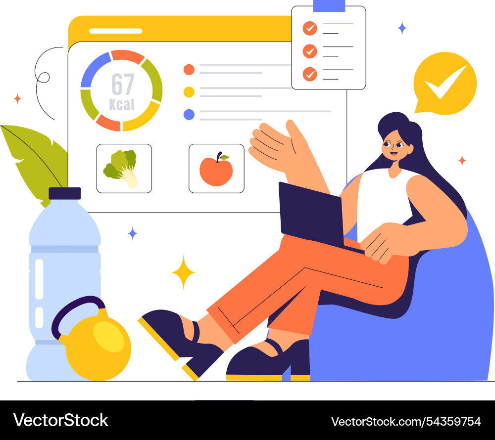 Diet featuring healthy meal guidance Royalty Free Vector