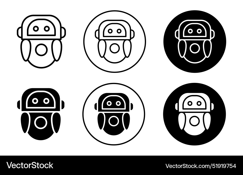 Intelligent tactical bot icon collection Vector Image