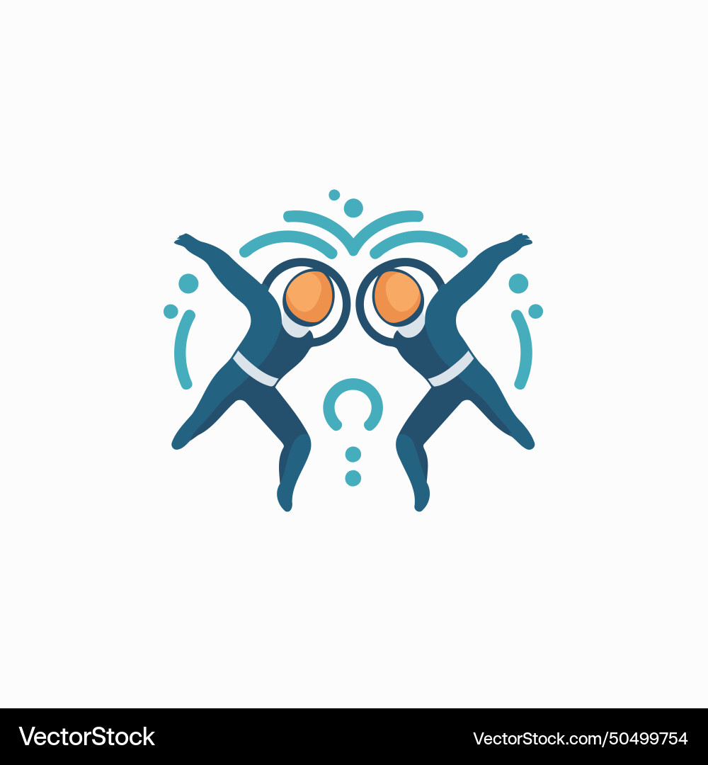 People with question mark logo design Royalty Free Vector