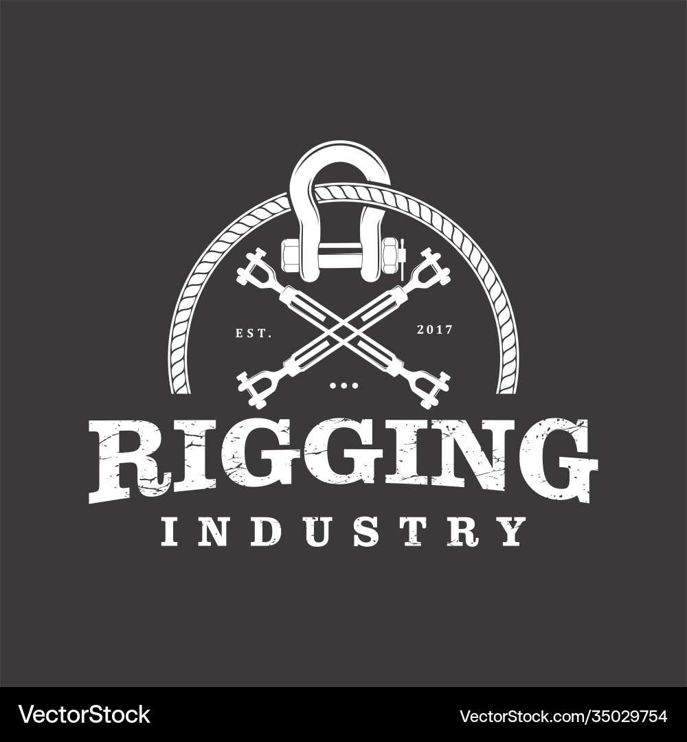 Rigger rigging industrial chain crane engineering Vector Image
