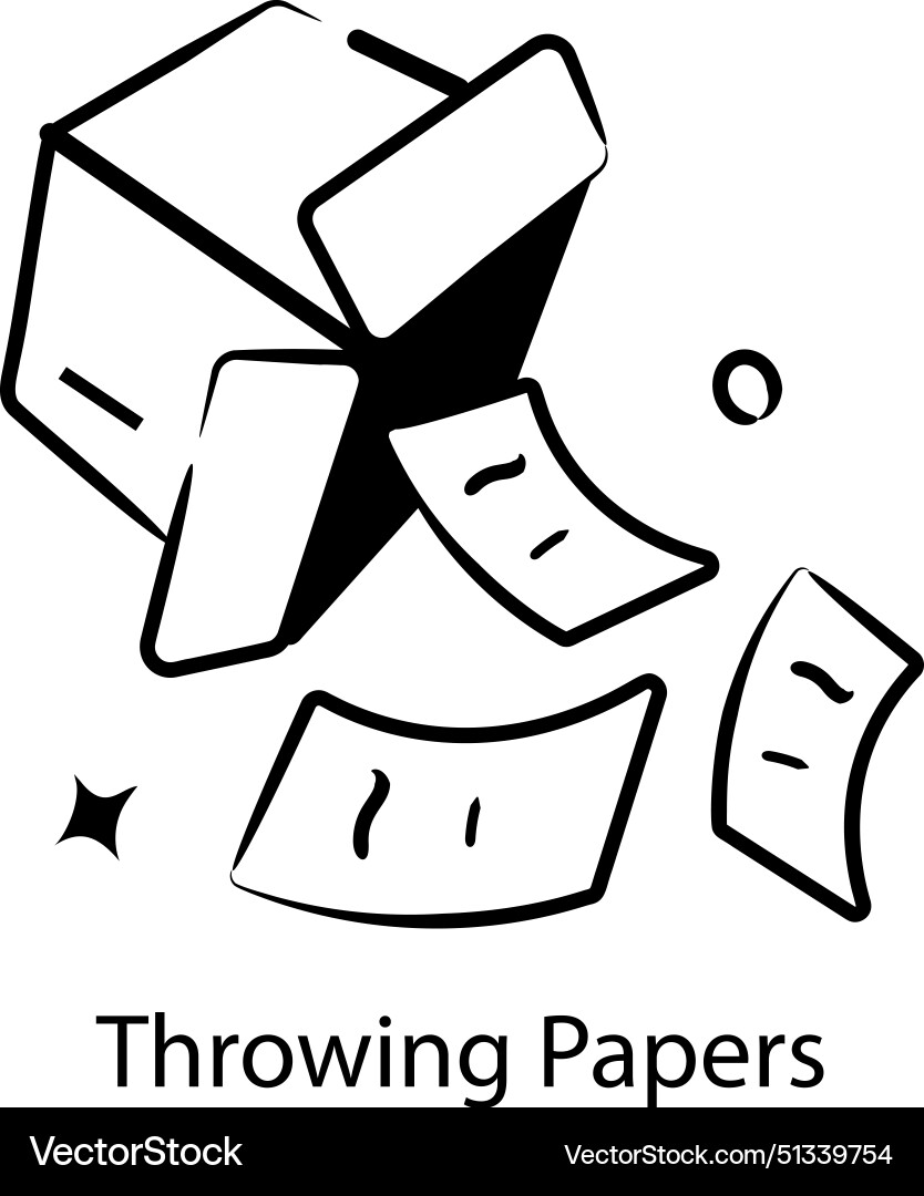 Throwing papers Royalty Free Vector Image - VectorStock