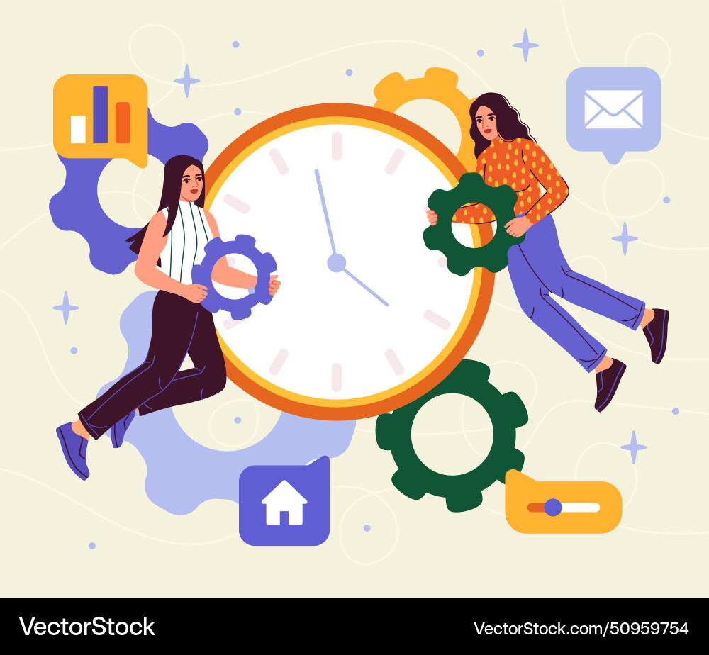 Women with productivity Royalty Free Vector Image