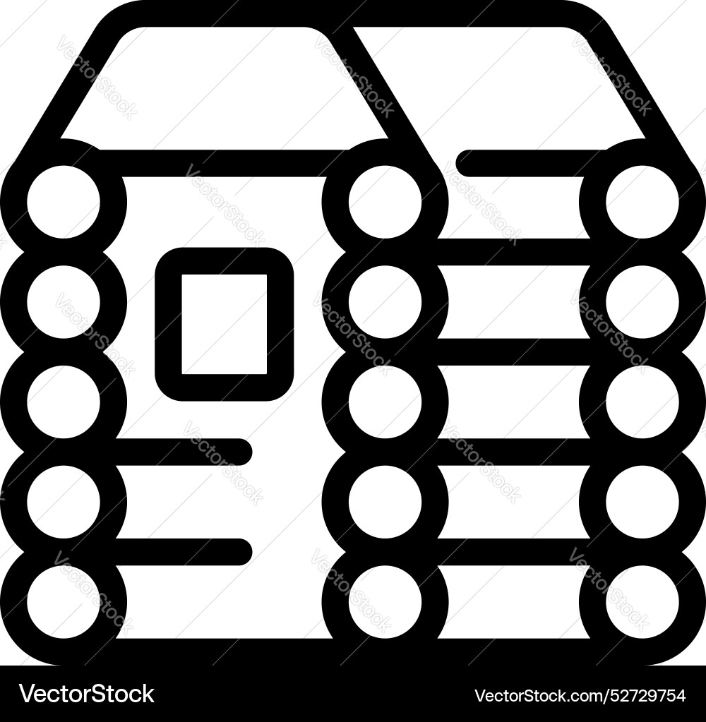 Wood log cabin showing timber construction Vector Image