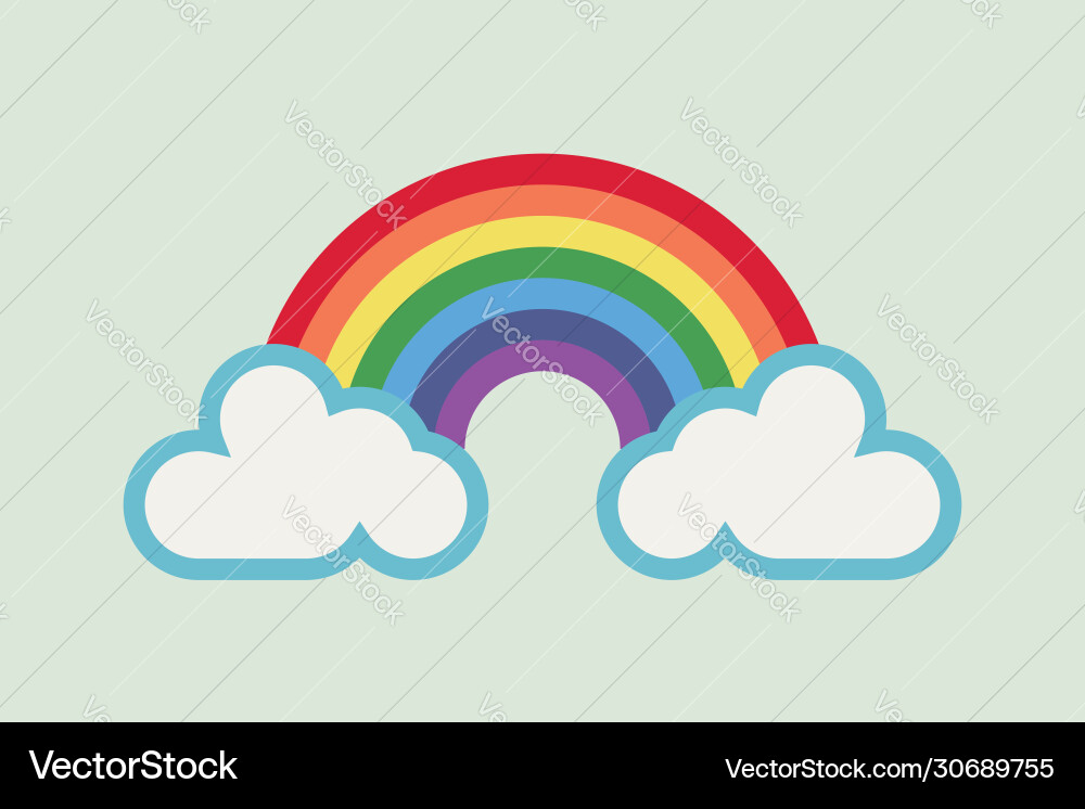 A rainbow for hope and wish green background Vector Image