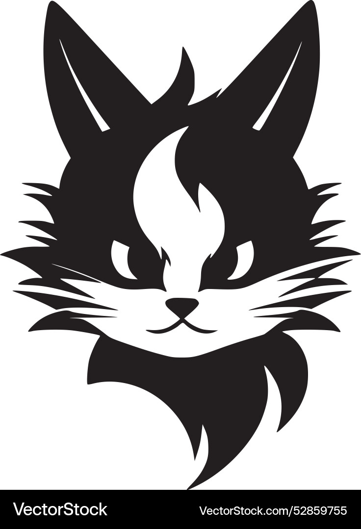 Cat - black and white Royalty Free Vector Image