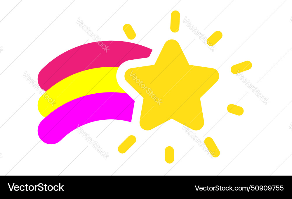 Flying star icon feedback review evaluation Vector Image