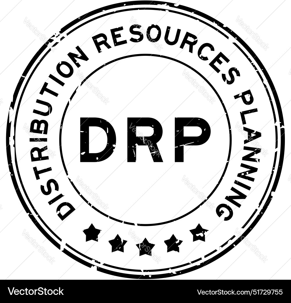 Grunge black drp distribution resource planning Vector Image