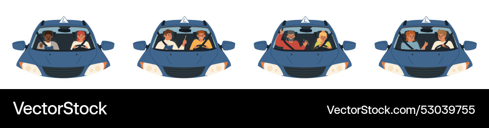 Instructor and student at practice lesson Vector Image