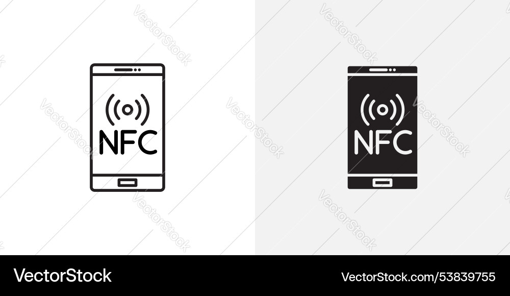 Nfc icon set Royalty Free Vector Image - VectorStock