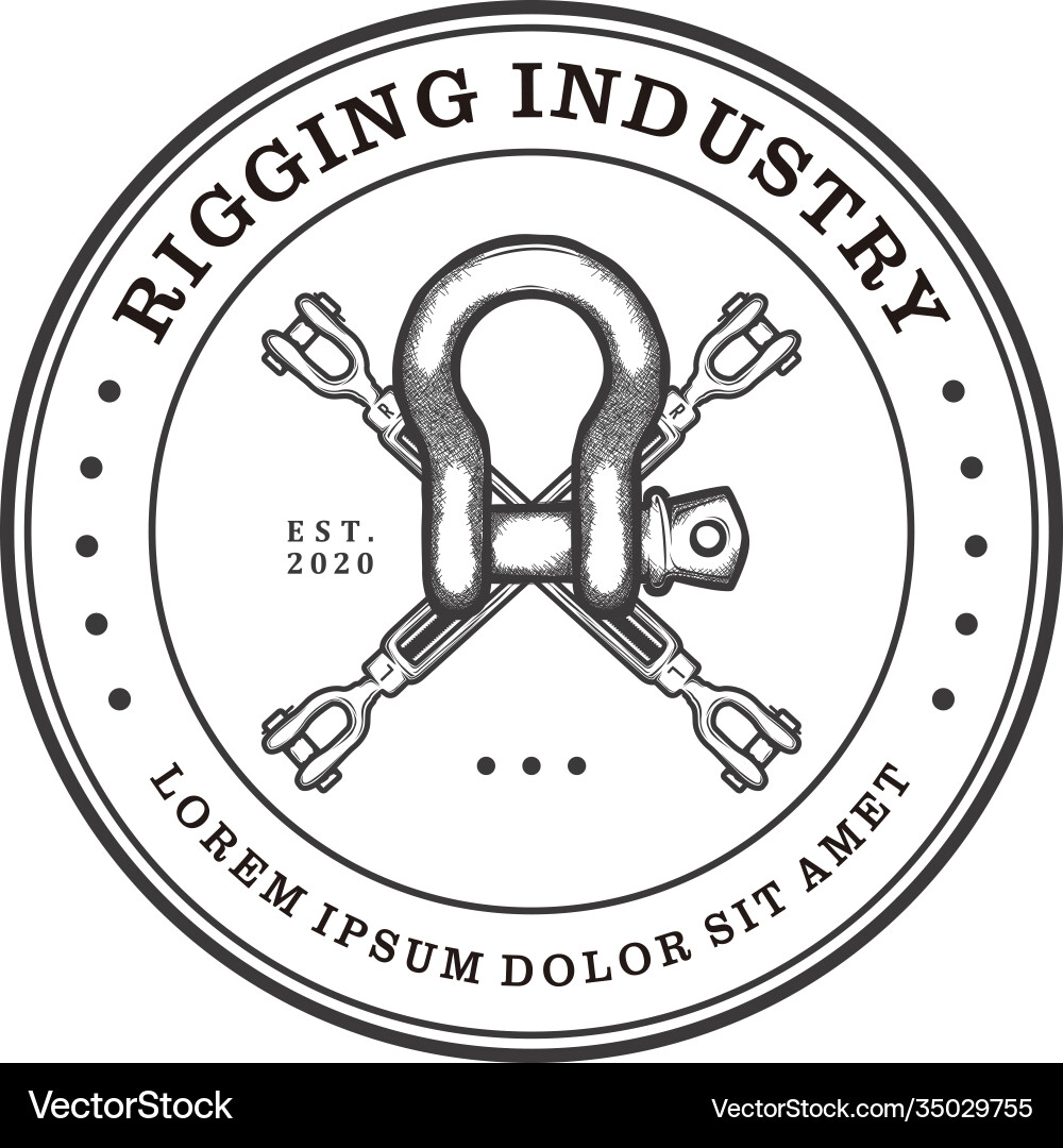 Rigger rigging industrial chain crane engineering Vector Image