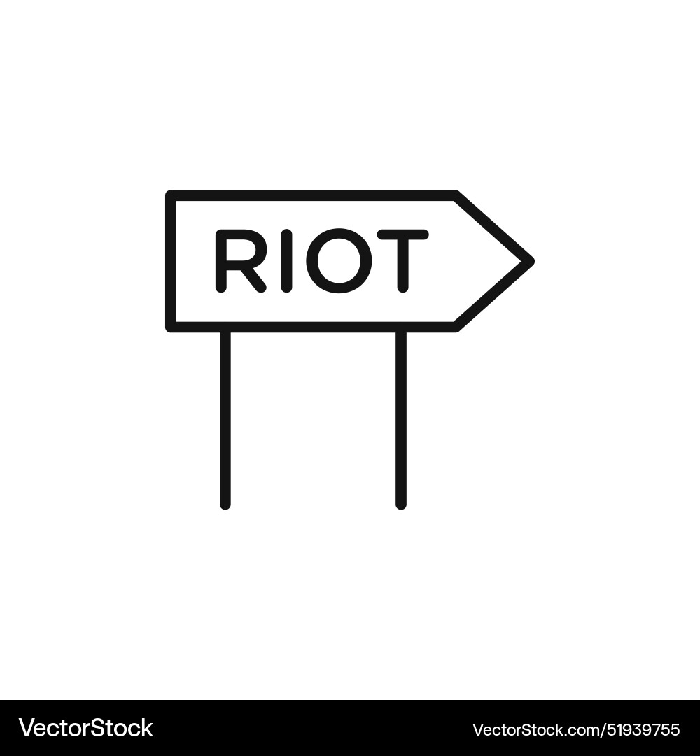 Riot sign icon logo outline Royalty Free Vector Image