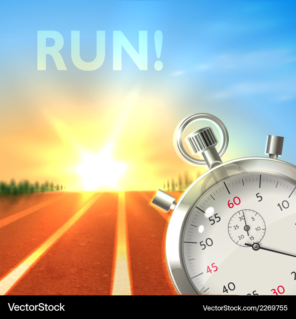 Stopwatch sport poster Royalty Free Vector Image
