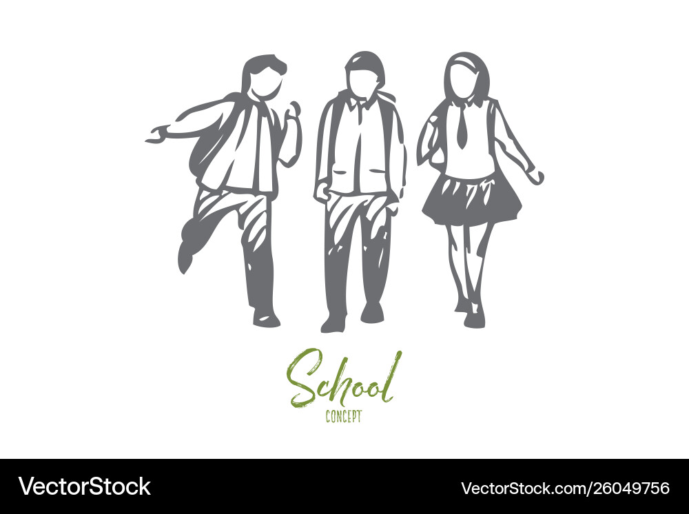 Classmates concept sketch isolated Royalty Free Vector Image
