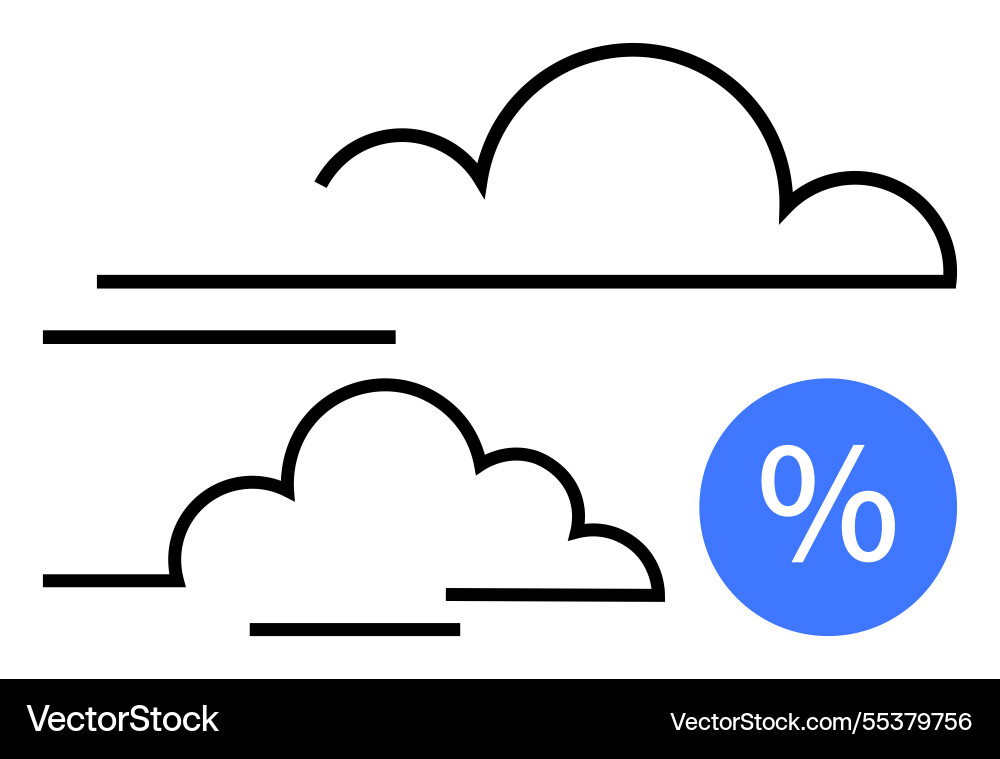 Cloud services and data efficiency indicated Vector Image