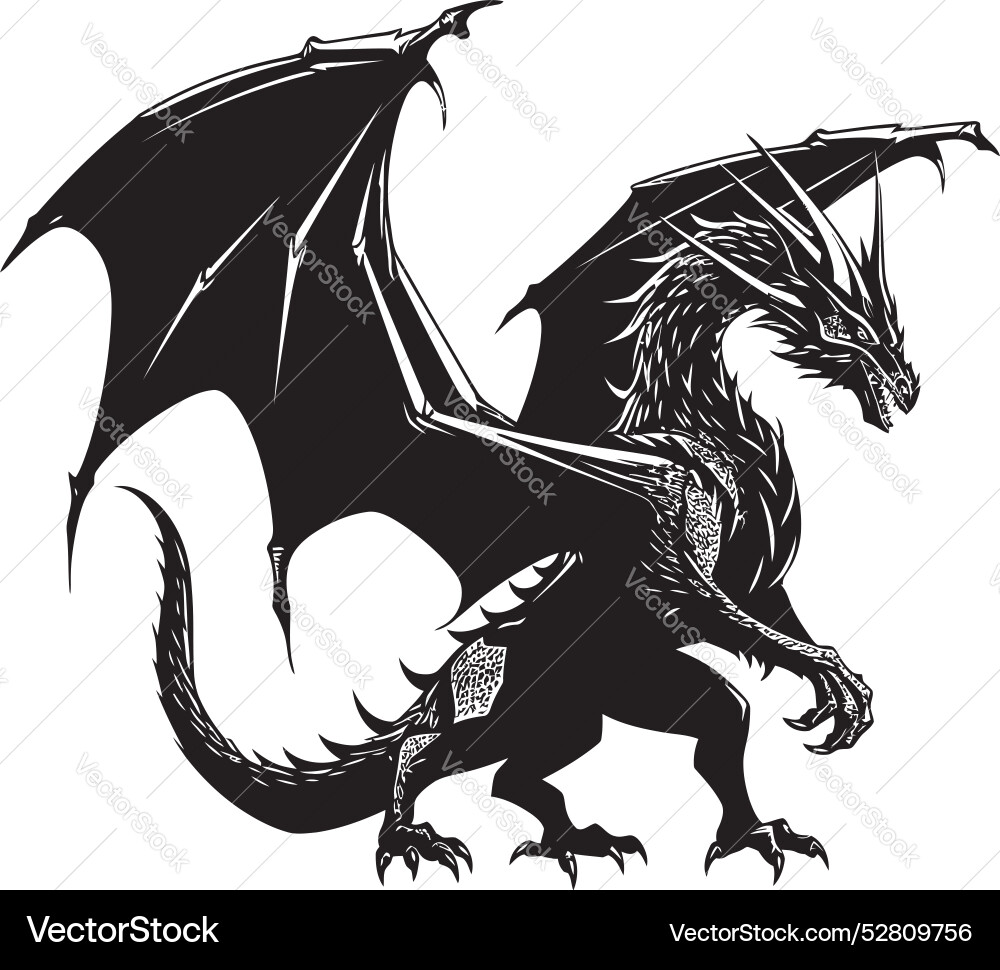 Ethereal enigma iconic dragon emblem celestial Vector Image