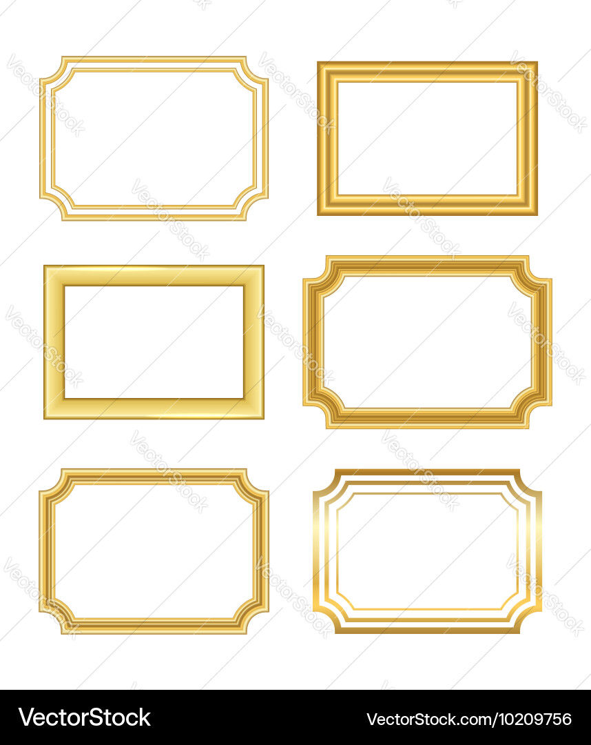 Gold frame simple golden white Royalty Free Vector Image