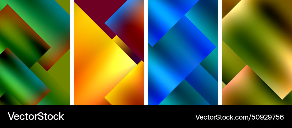 Metallic glossy square concept posters Royalty Free Vector