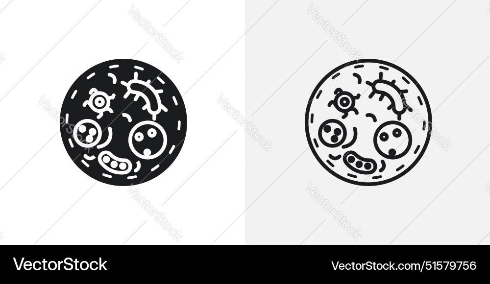 Microorganism icon set Royalty Free Vector Image