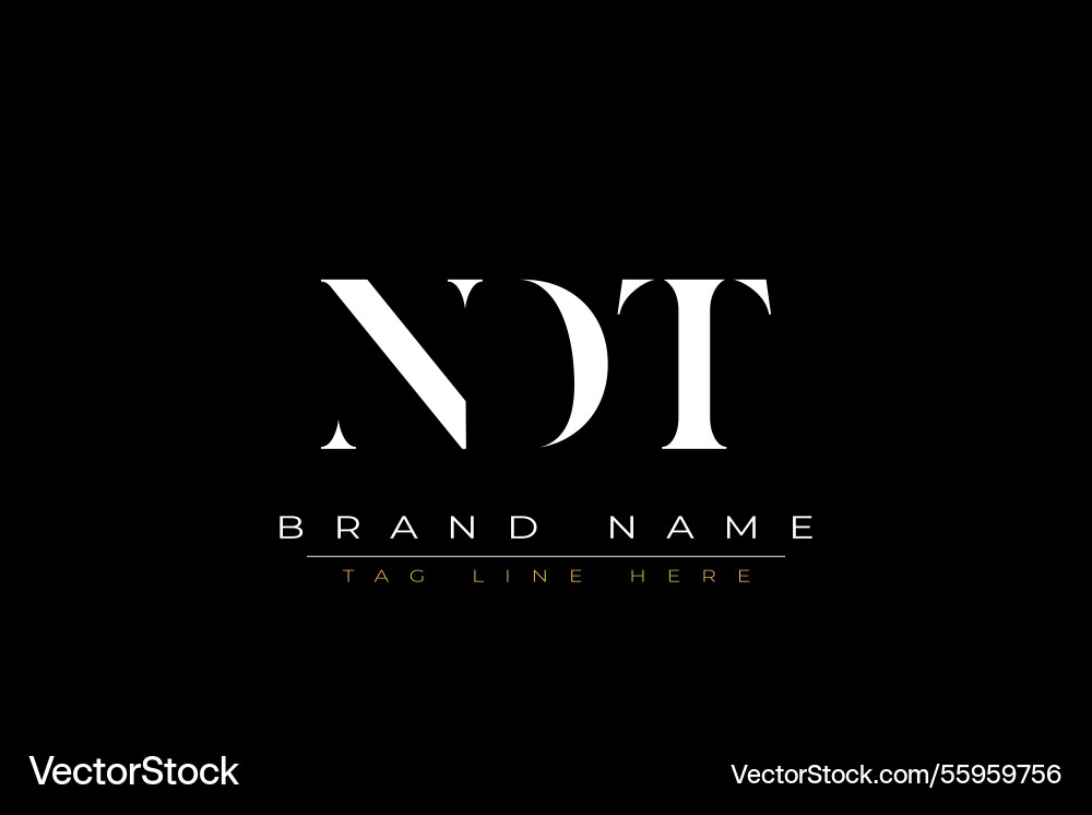 Ndt abstract letter logo design Royalty Free Vector Image