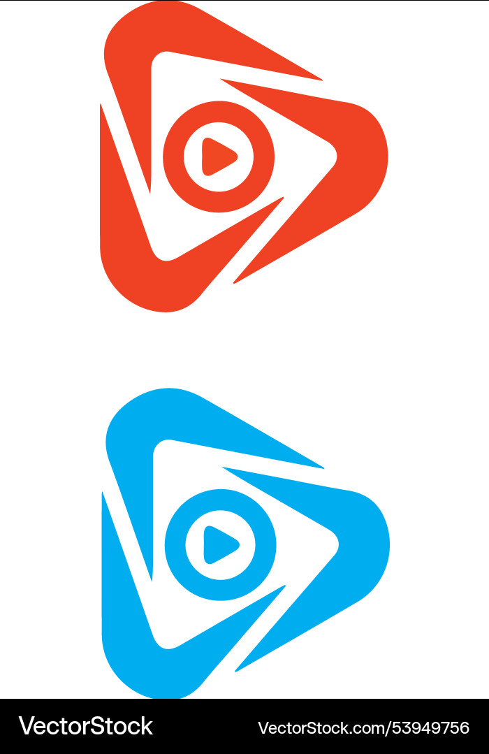 Play button logo icon design Royalty Free Vector Image