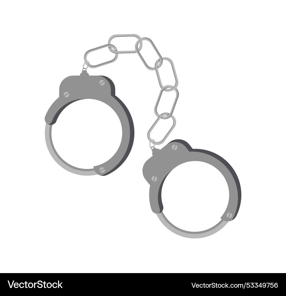 Police elements set stainless handcuffs officer Vector Image