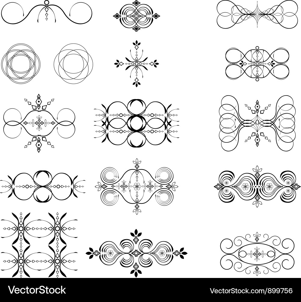 Vintage floral filigree design element Royalty Free Vector