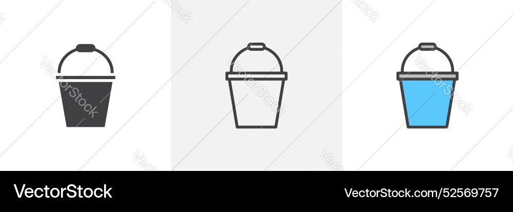 Bucket icon set on white background Royalty Free Vector
