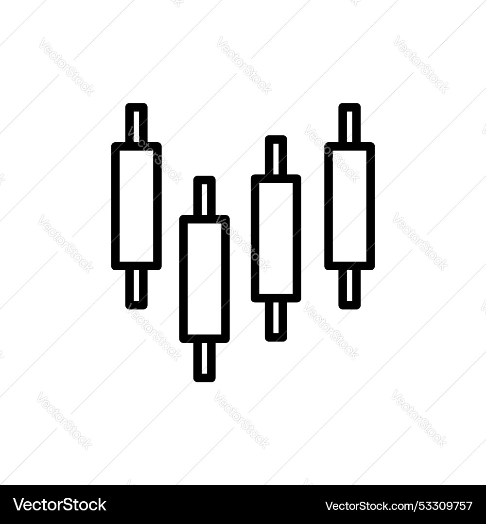 Chart candlestick icon isolated on white Vector Image